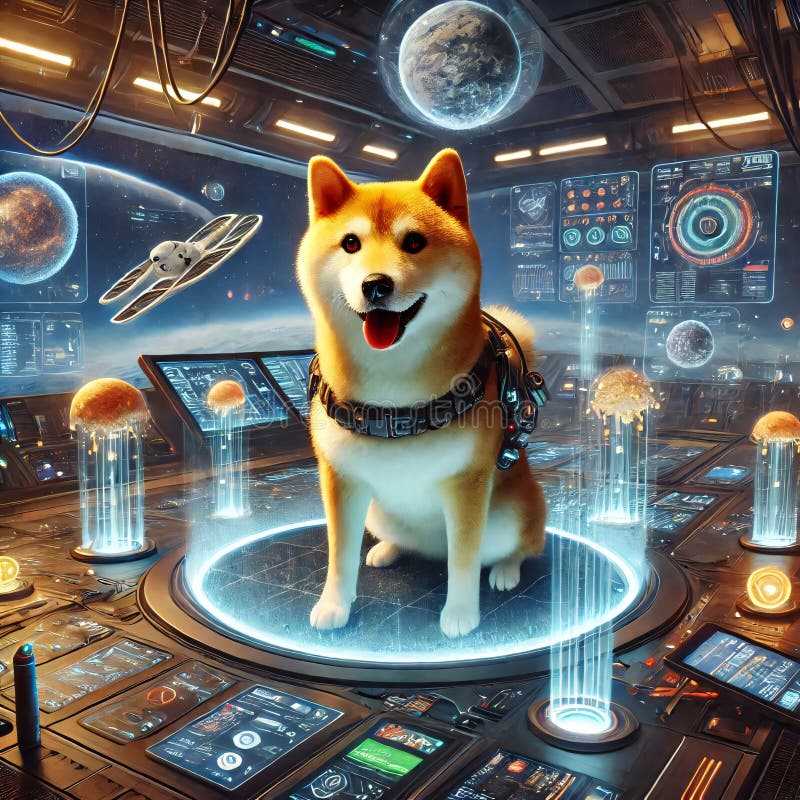 Sci-fi Dog on Table Generative for AI Stock Illustration - Illustration ...