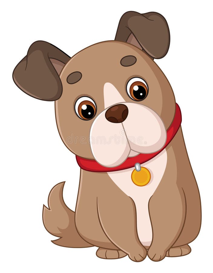 Dog Sits Patiently, Eyes Alert and Tail Wagging Stock Vector ...