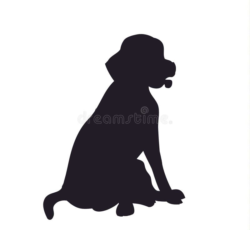 Dog Sitting, Silhouette, Vector Stock Vector - Illustration of game ...