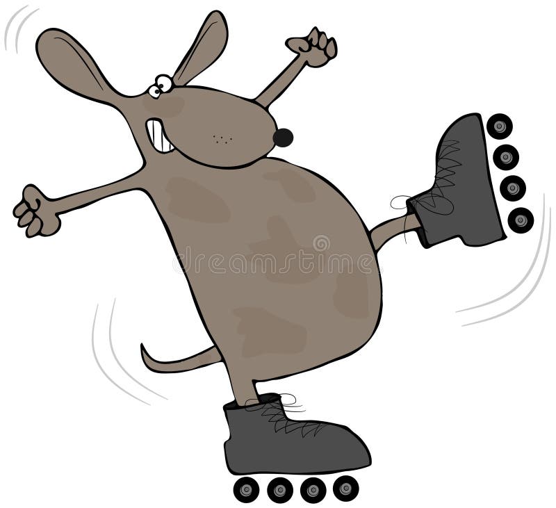 Dog on Skates stock illustration. Illustration of blades - 12984146