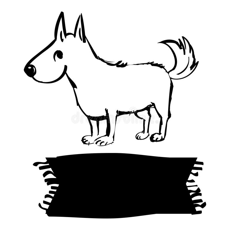Dog Sketch Vector Illustration. Joy Cute Character Stock Vector ...
