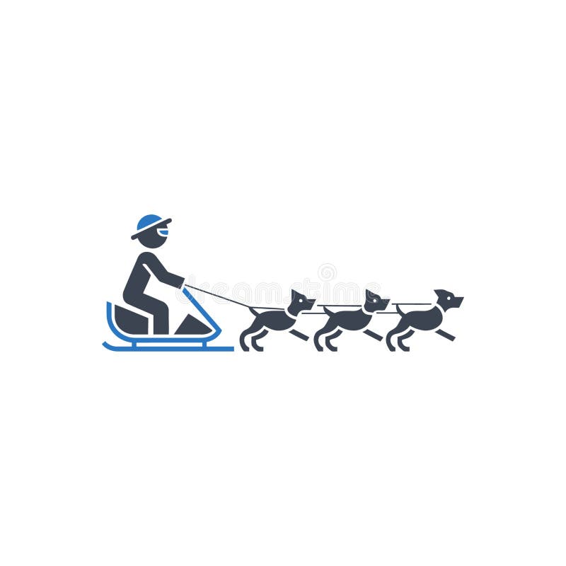 Dog sledding icon stock vector. Illustration of symbol - 375316482