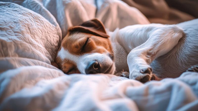 The Dog is Sleeping in the Bed. Selective Focus Stock Photo - Image of ...