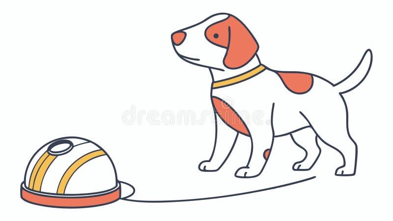 Dog with Smart Collar for Tracking and Training, Vector Design ...