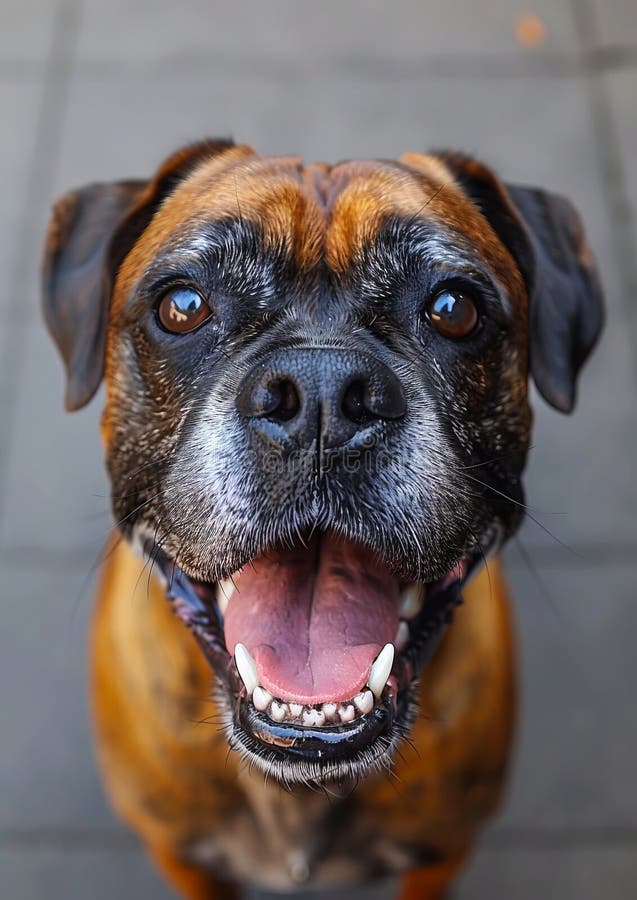 A Dog is Smiling and Looking at the Camera Stock Image - Image of ...
