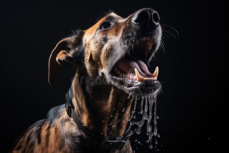 A Dog Sneezing, with Droplets Visible in the Air Stock Photo - Image of ...