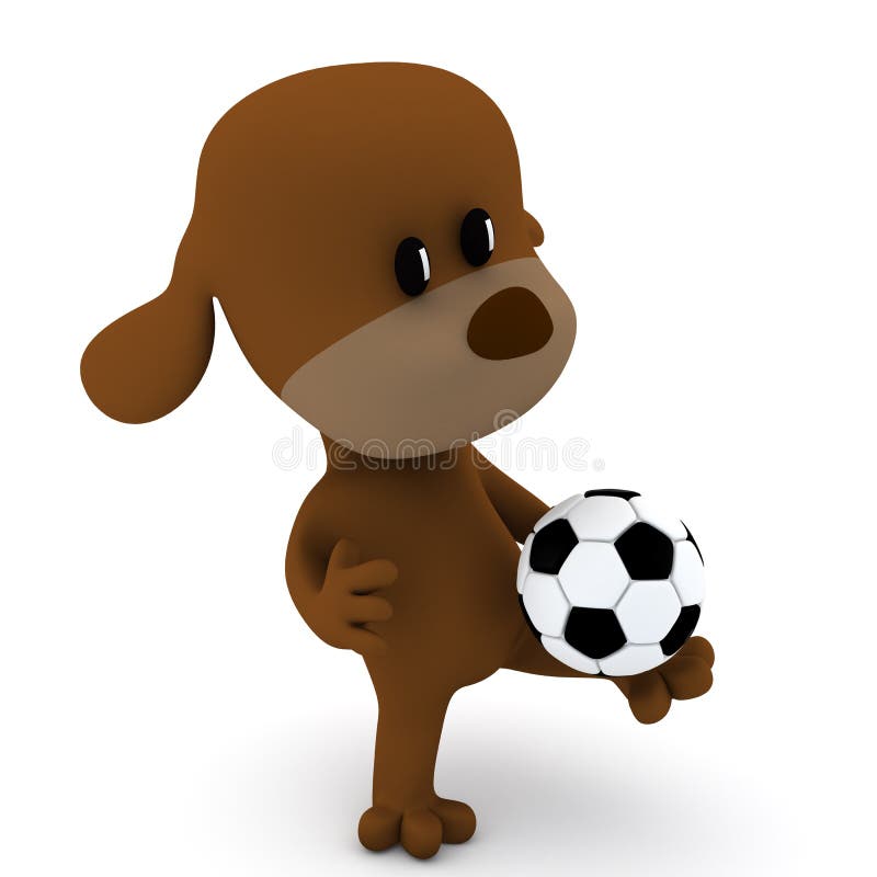 Cartoon Dog Soccer Kick stock vector. Illustration of vector - 52057494