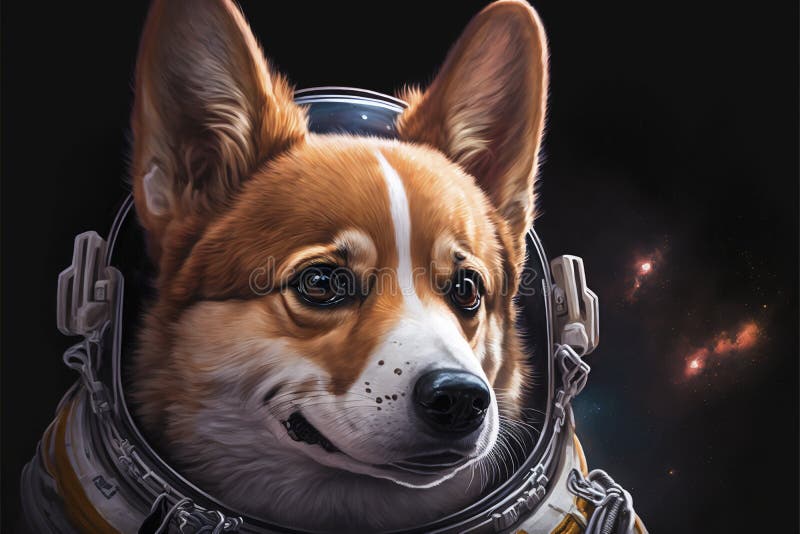 Dog in Space Suit. Created with Generative Ai Technology Stock ...