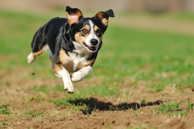 Dog Sprinting with Focused Expression Stock Image - Image of canine ...