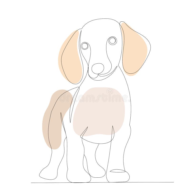 Dog Standing One Continuous Line Drawing Stock Vector - Illustration of ...