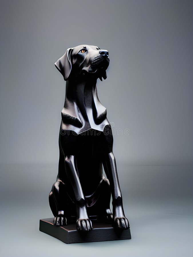 Dog Statue on a Gray Background, AI Generated Stock Illustration ...