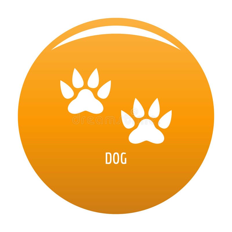 Dog Step Icon Vector Orange Stock Vector - Illustration of step, nature ...