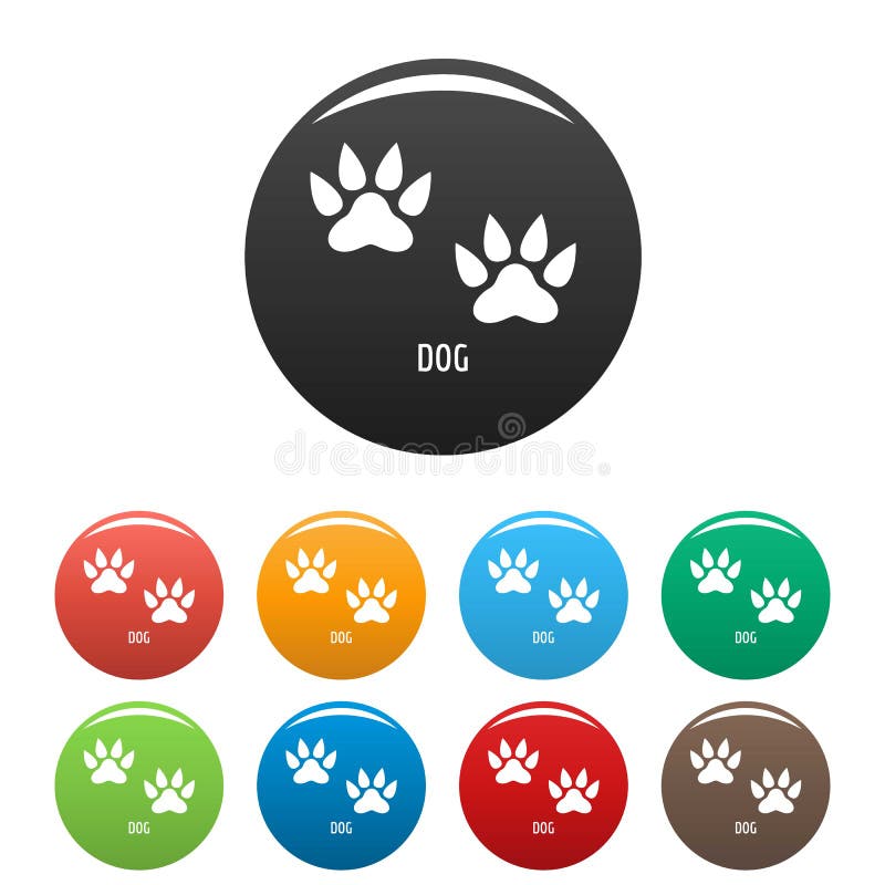 Dog Step Icons Set Color Vector Stock Vector - Illustration of walking ...