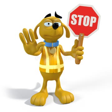 Dog stop sign stock illustration. Illustration of direction - 25894094