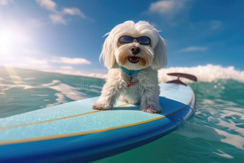 Dog on a Sup Board. Summer Sport. Ai Generated Stock Illustration ...