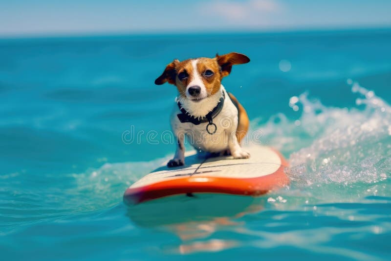 Dog on a Sup Board. Summer Sport. Ai Generated Stock Illustration ...