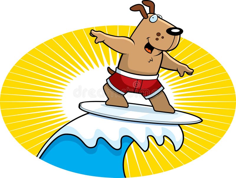 Surf dog stock vector. Illustration of surfing, cartoon - 20293602