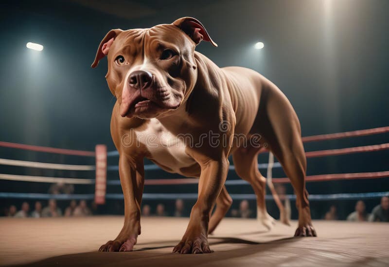 A Dog, Sweat and an Angry Look on His Face is Training Inside the Ring ...