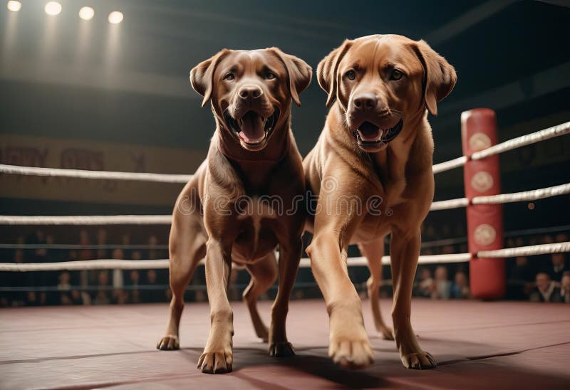 A Dog, Sweat and an Angry Look on His Face is Training Inside the Ring ...