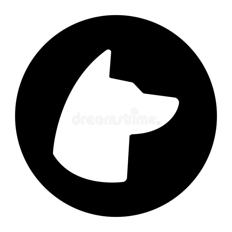 Dog Symbol Icon Round Flat Vector Art Design Color Circle Stock ...