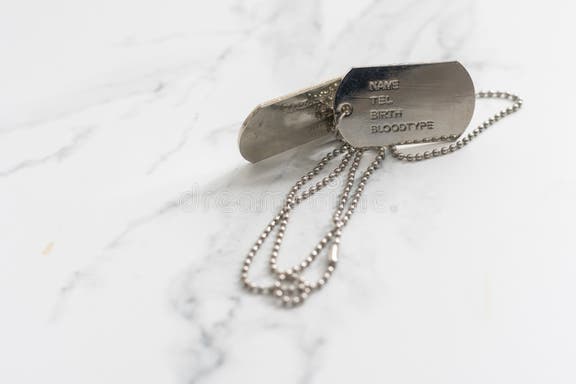 Dog Tag, Army Chains on a White Background. Stock Photo - Image of ...