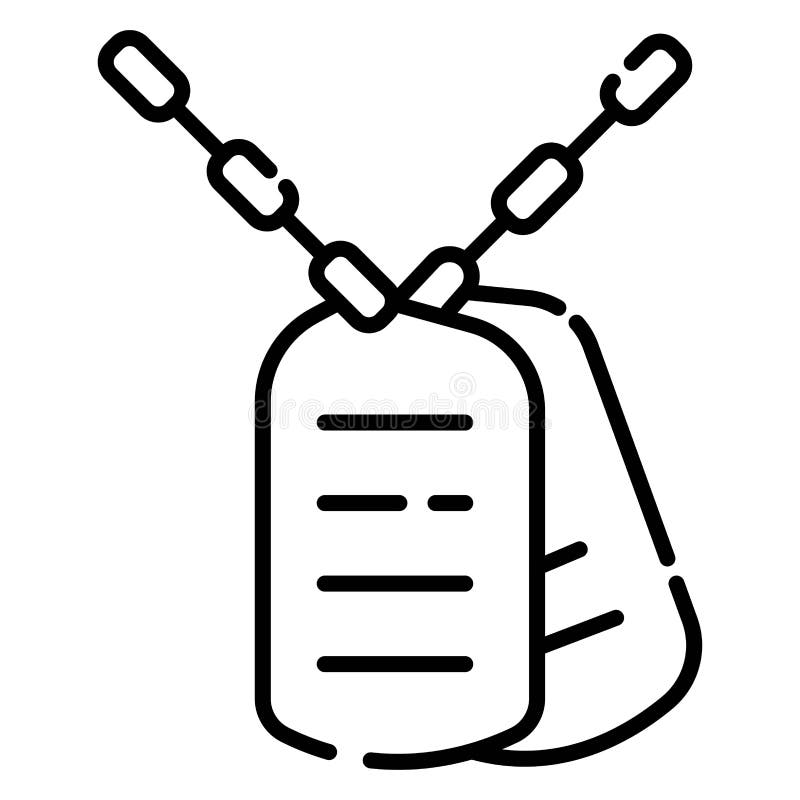 Dog tag chain stock vector. Illustration of metallic - 130461458