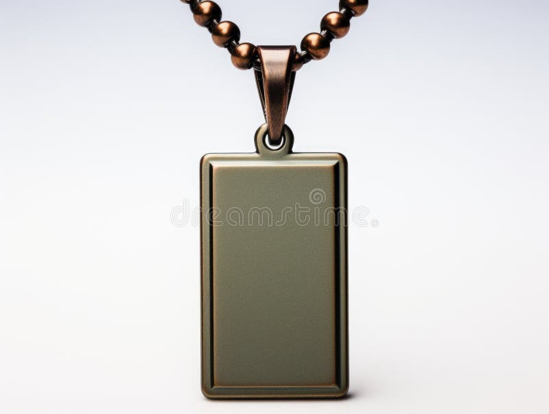 A Dog Tag with a Chain on a White Background, Clipart on White ...