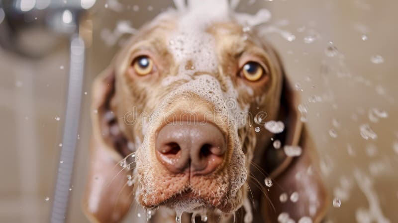 A Dog is Taking a Shower in the Bathroom with Water, AI Stock Image ...