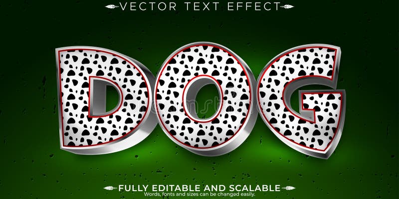 Dog Text Effect, Editable Pet and Animal Text Style Stock Vector ...