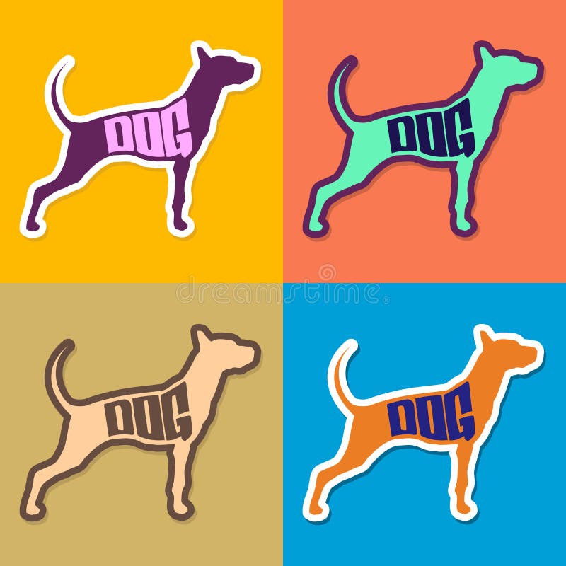 Dog Text Inside a Dog Silhouette Stock Vector - Illustration of care ...