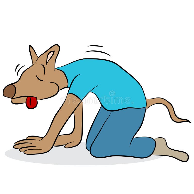 Dog Tired Metaphor Cartoon stock vector. Illustration of tired - 57325849