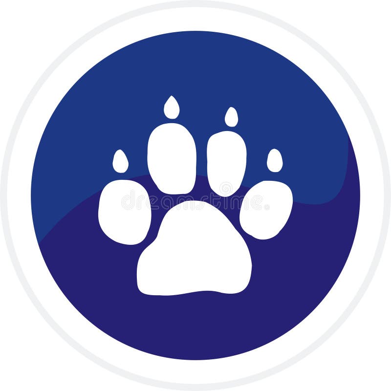 Dog track web button stock vector. Illustration of footprint - 8155568