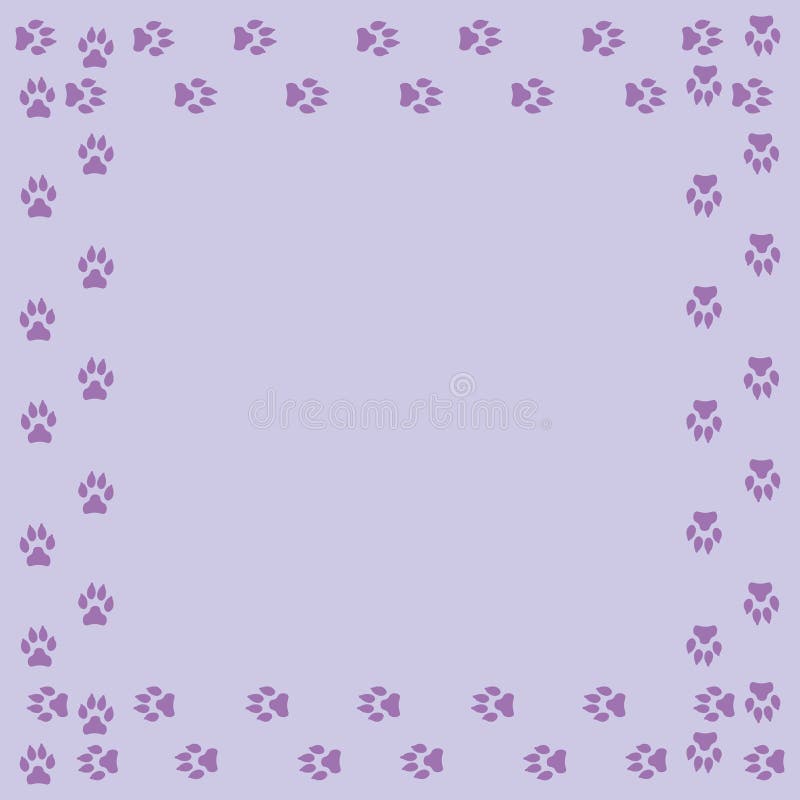 Square Frame with Dog Tracks, Paw Prints Isolated on White Background ...