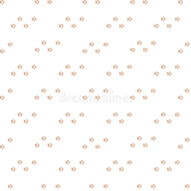 Colorful Dog Track, Paw Print Seamless Pattern Isolated on White ...