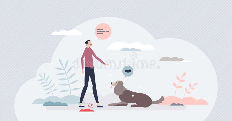 Dog Training and Domestic Pet Command Teaching Lesson Tiny Person ...