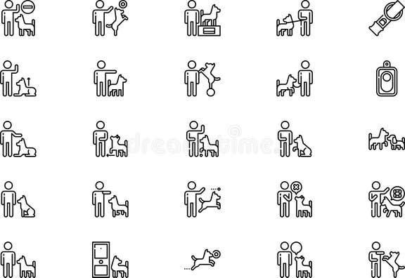 Dog Training Icons Collection is a Vector Illustration with Editable ...