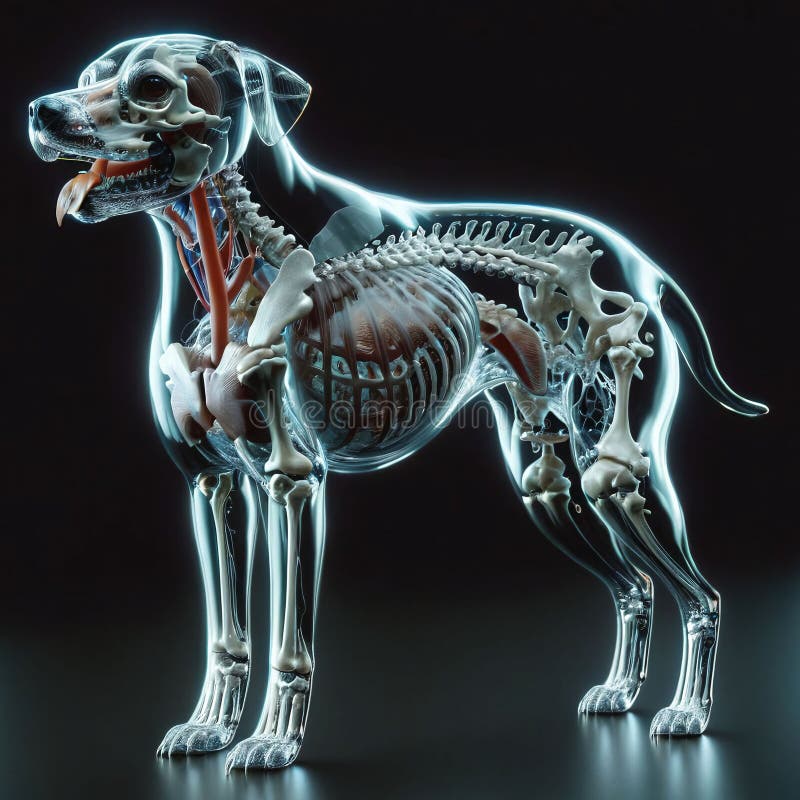 A Dog with a Transparent Body, in Which the Internal Organs and Bones ...