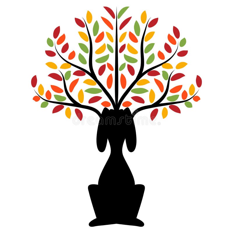 Dog with Tree Icon stock vector. Illustration of tree - 59096991