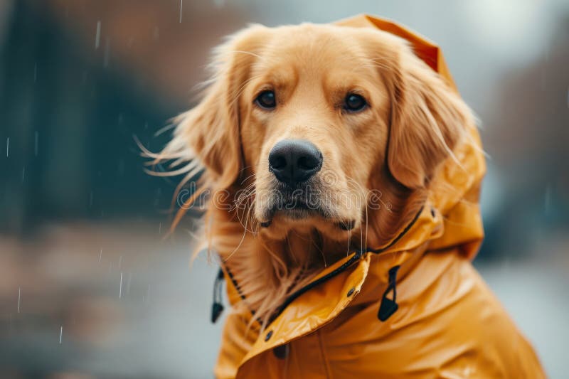 Dog in a Trendy Raincoat. the Concept of Caring for Pets Stock ...