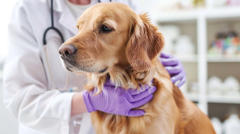 Dog Undergoing Vet Examination in Lab. Generative AI Stock Illustration ...