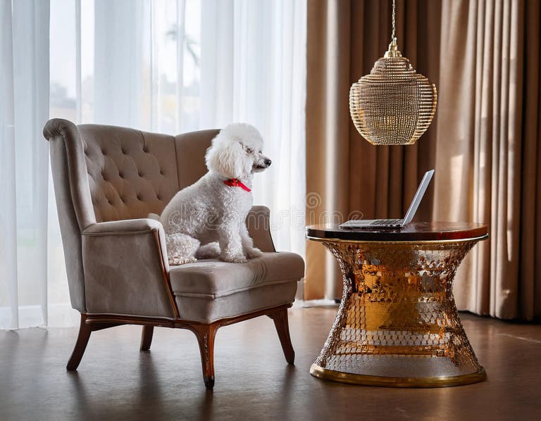 Dog using laptop computer stock photo. Image of computer - 357267438