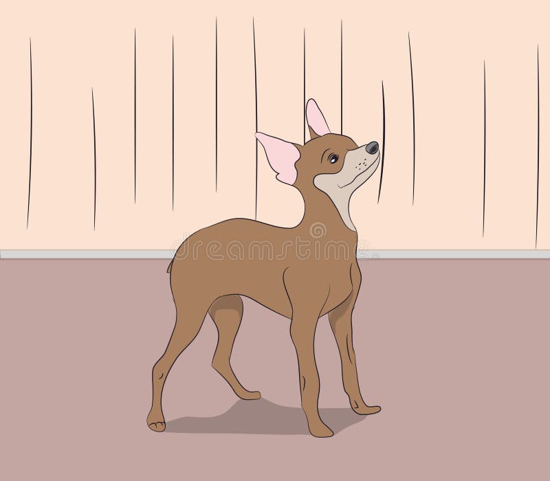 Dog vector in the room stock vector. Illustration of cartoon - 121961594