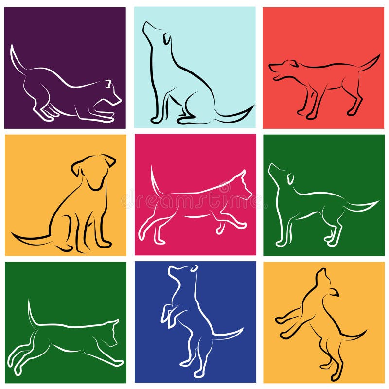 Dog vector set stock vector. Illustration of artistic - 16219076