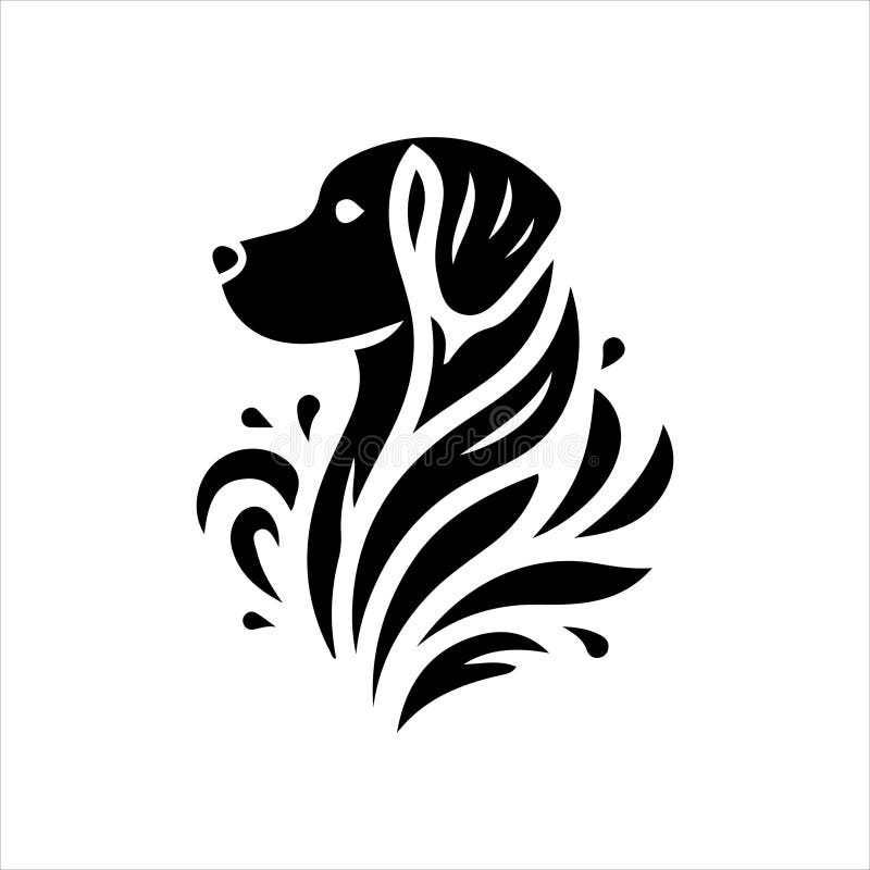 Dog Vector Style Minimalist Silhouette Black and White Stock Vector ...