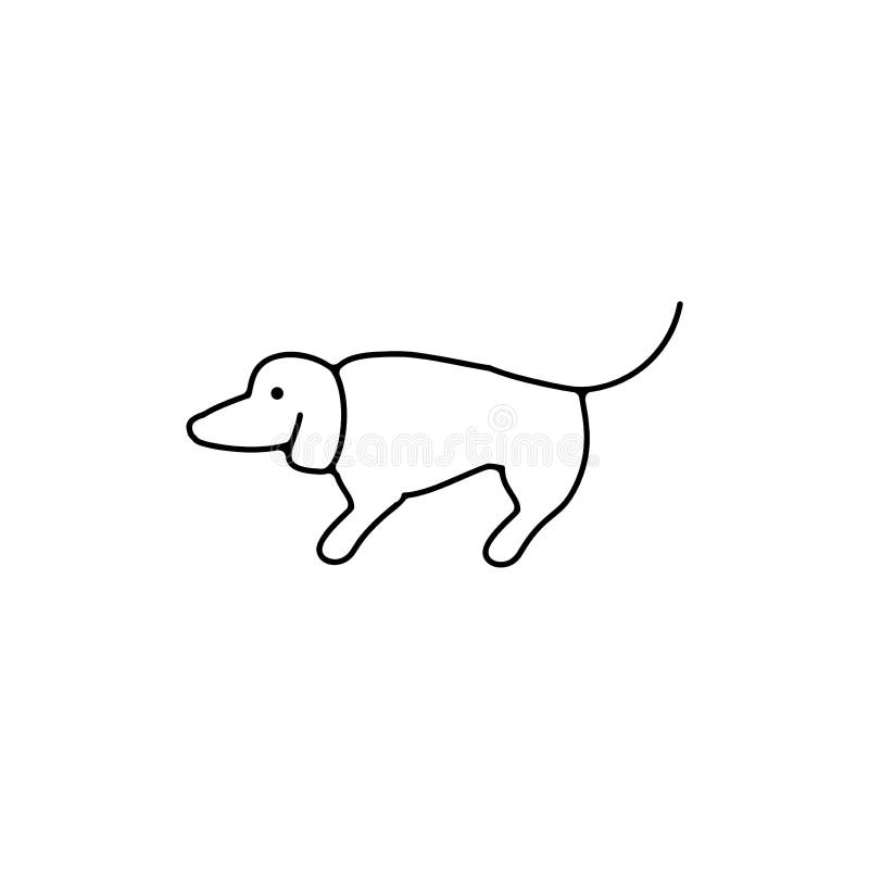 Dog Thin Line Icon. Dog Hand Drawn Thin Line Icon Stock Vector ...
