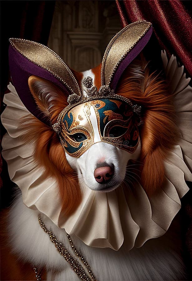 Dog in a Venetian Carnival Mask. AI Generated Stock Photo - Image of ...