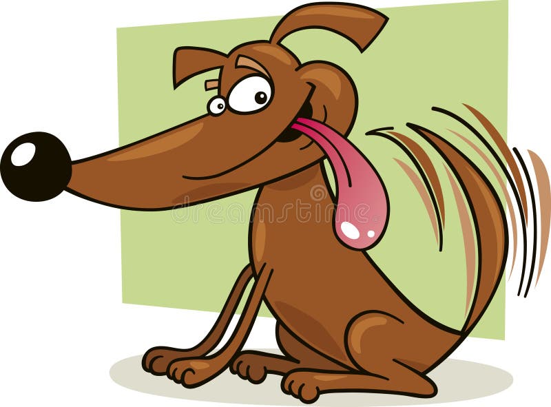 Dog wagging his tail stock vector. Illustration of wave - 15373660