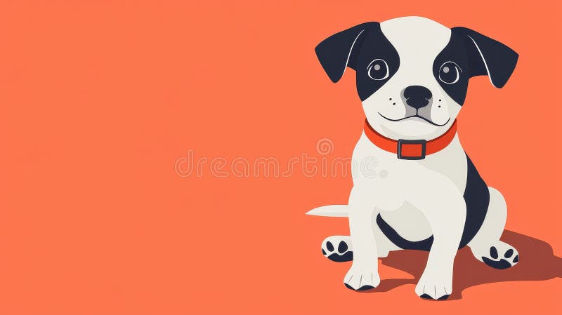 Dog with a Wagging Tail, 2D Modern Art, Minimalistic and Basic Design ...