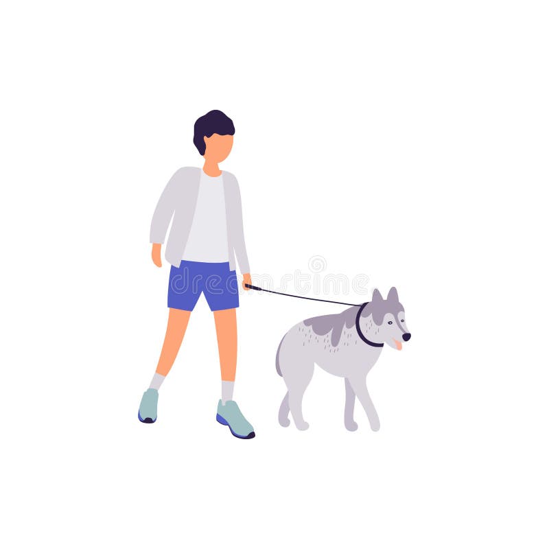 Dog Walk stock illustration. Illustration of life, design - 185129912