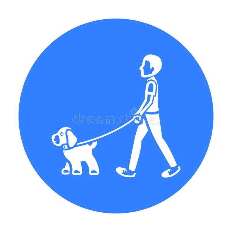 Dog Walk Vector Icon in Black Style for Web Stock Vector - Illustration ...